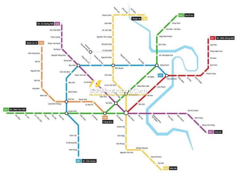 Bản đồ các tuyến metro Tp.HCM mới nhất | BanNhaDaLat.Com